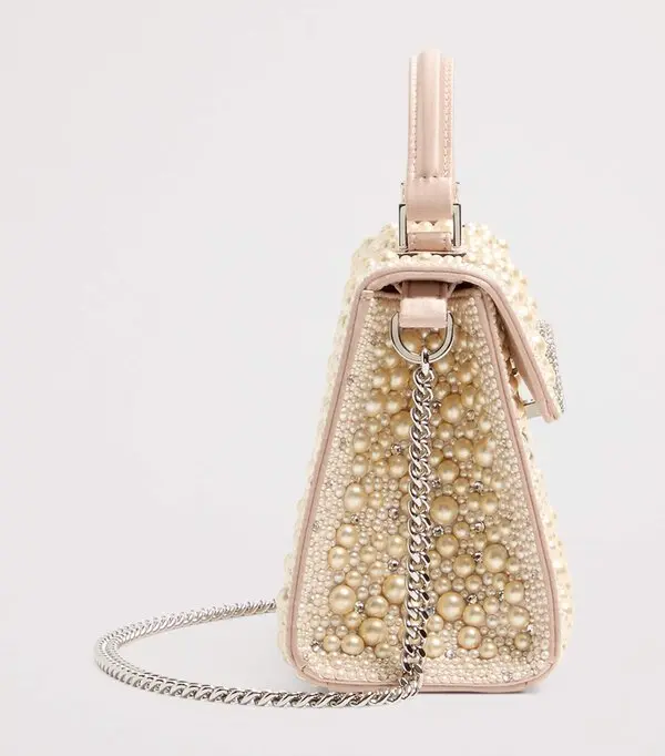Valentino Garavani Mini Pearl-embellished Vsling Top-handle Bag - Ivory