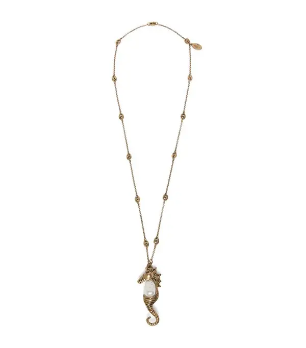 Max Mara Seahorse Pendant Necklace - Yellow