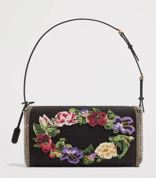 Valentino Garavani Small Embellished Shoulder Bag - Black
