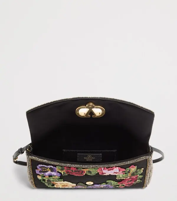 Valentino Garavani Small Embellished Shoulder Bag - Black