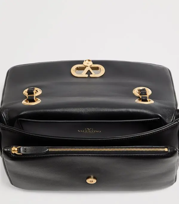 Valentino Garavani Lambskin Djuna Shoulder Bag - Black