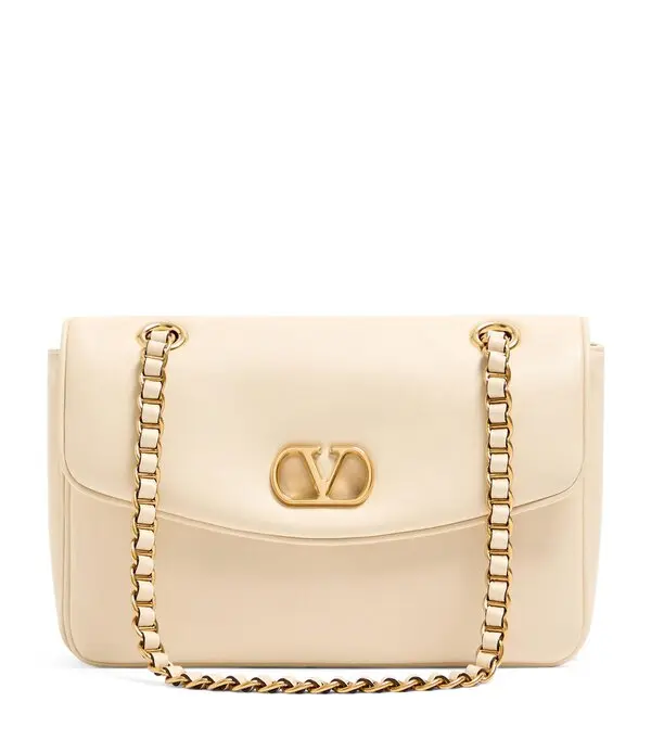 Valentino Garavani Lambskin Djuna Shoulder Bag - Ivory