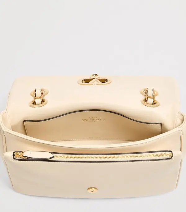 Valentino Garavani Lambskin Djuna Shoulder Bag - Ivory