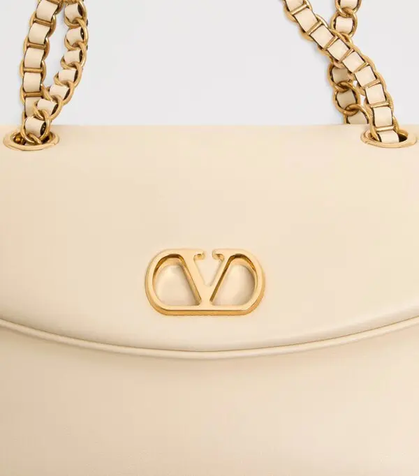 Valentino Garavani Lambskin Djuna Shoulder Bag - Ivory