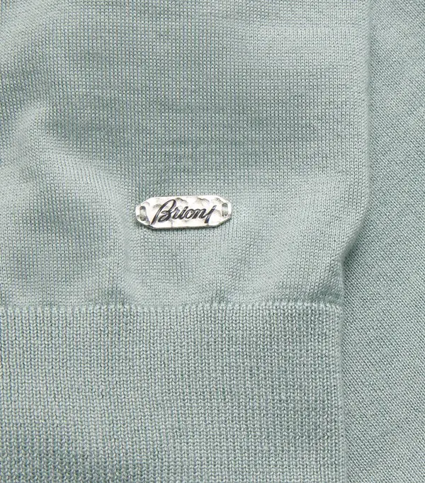 Brioni Cashmere-silk Long-sleeve Polo Shirt - Grey