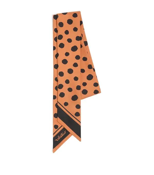 Valentino Garavani Silk Spotted Print Scarf - Brown