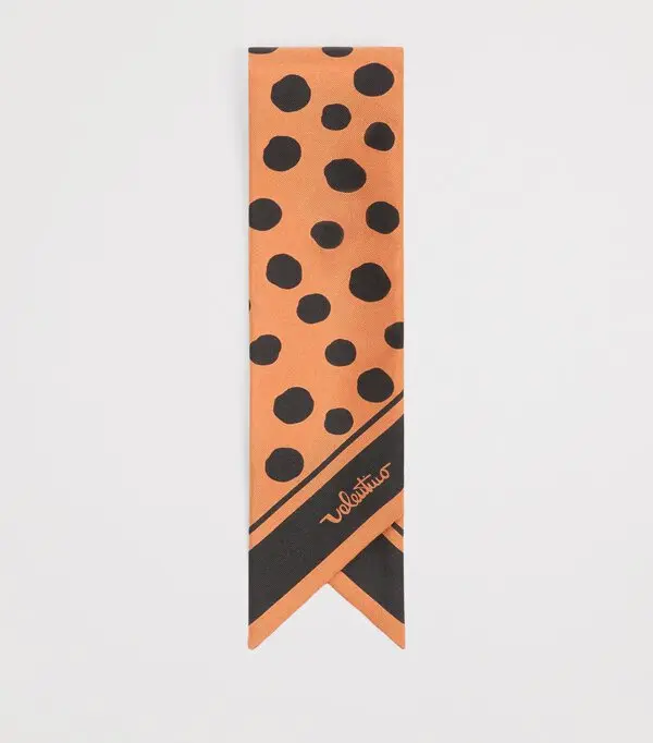 Valentino Garavani Silk Spotted Print Scarf - Brown