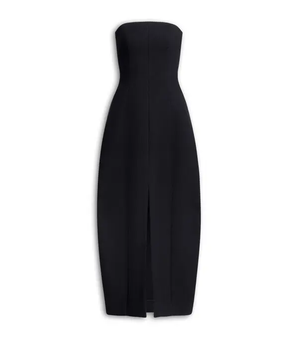 Alaïa Strapless Round Midi Dress - Black