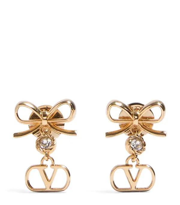 Valentino Garavani Bow-detail Vlogo Earrings - Gold