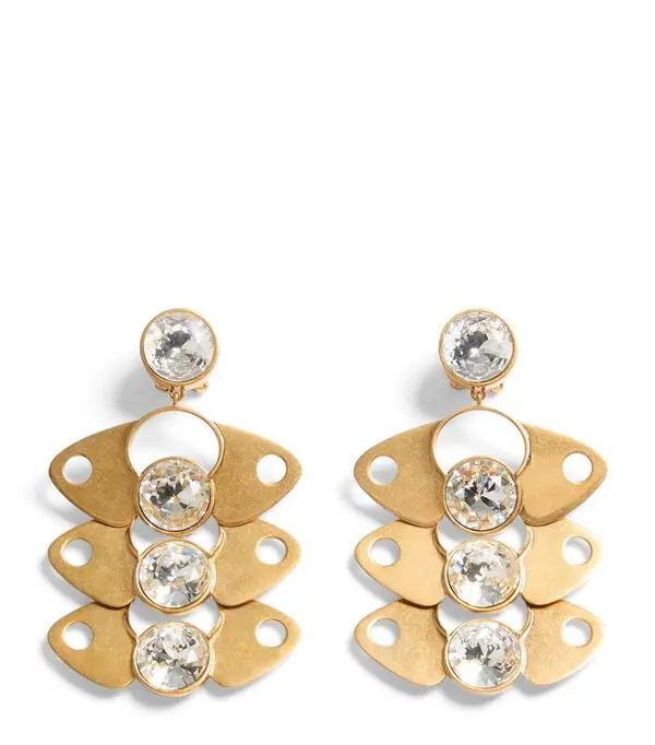 Valentino Garavani Crystal-embellished Drop Earrings - Gold