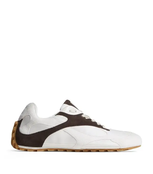 Bottega Veneta Orbit Flash Suede Paneled Sneakers - White