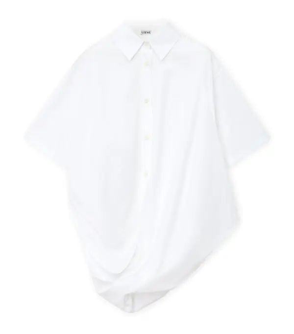 Loewe Draped Cotton Shirt - White