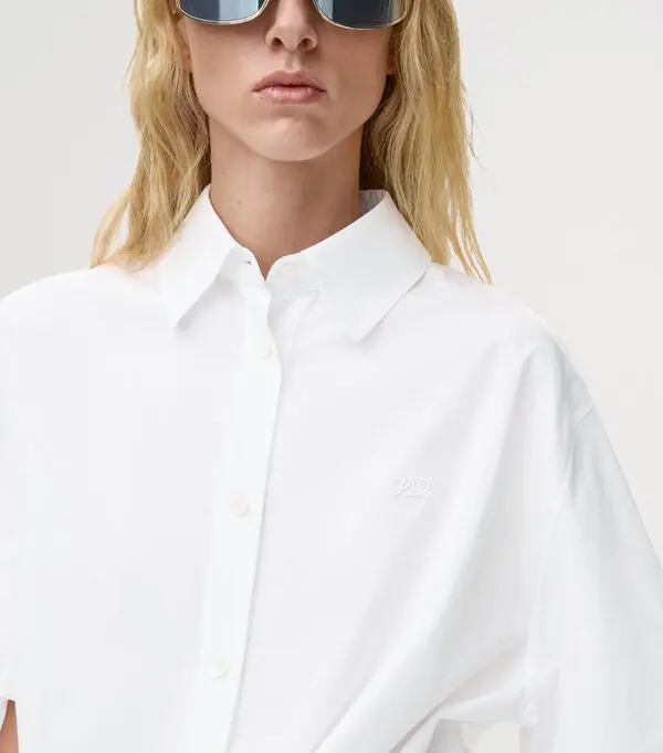 Loewe Draped Cotton Shirt - White