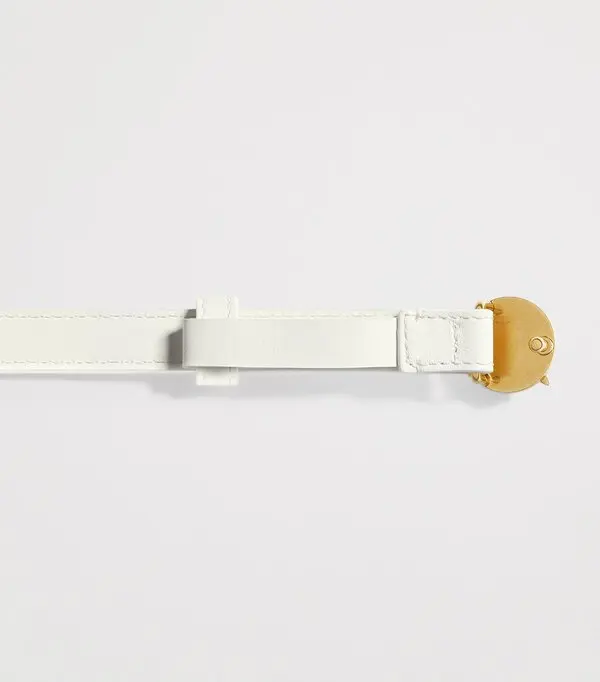 Bottega Veneta Nappa Leather Faces Belt - White