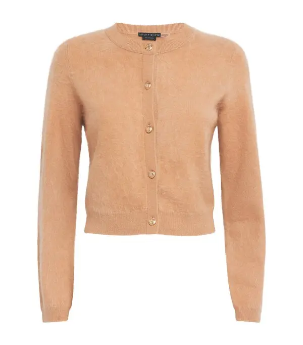 Alice + Olivia Brushed Cashmere-blend Cardigan