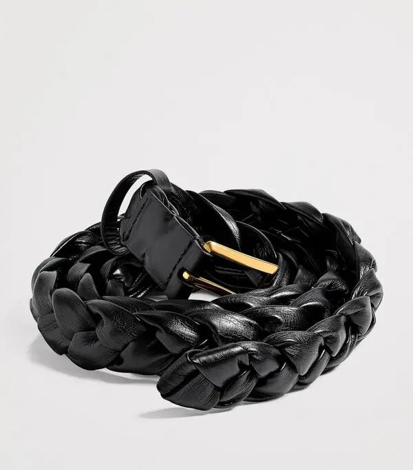 Bottega Veneta Leather Intreccio Belt
