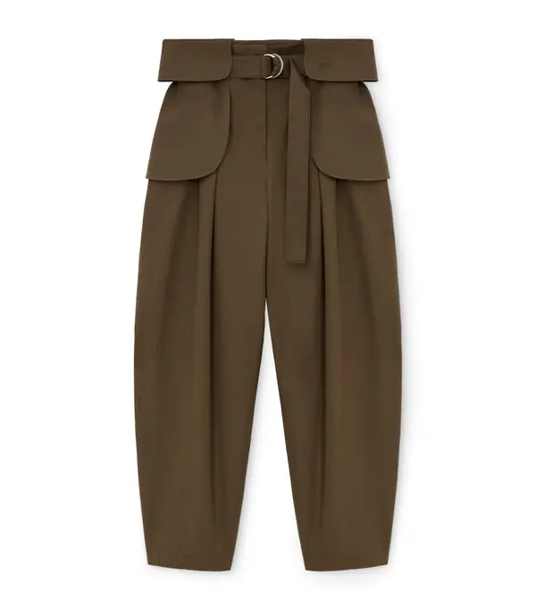Loewe Cotton-silk Cargo Trousers - Green