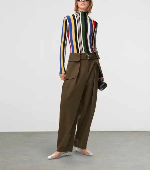 Loewe Cotton-silk Cargo Trousers - Green
