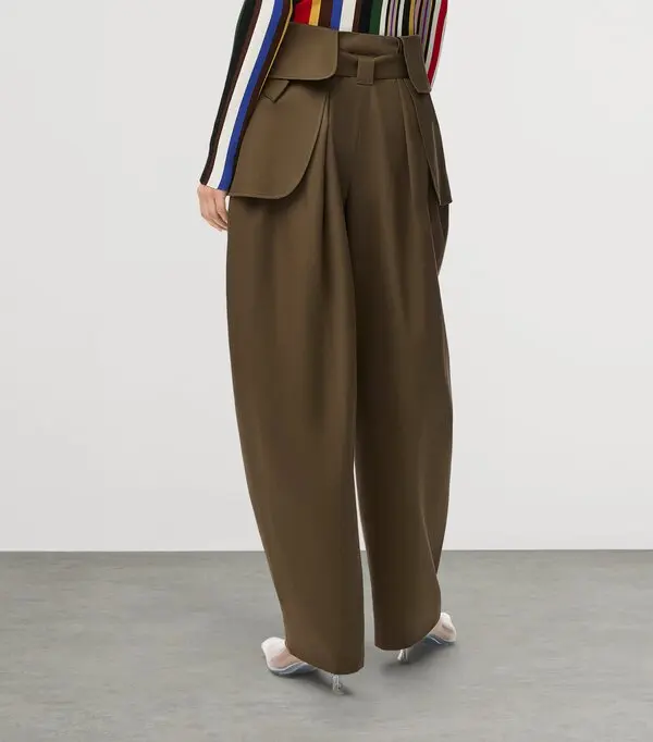 Loewe Cotton-silk Cargo Trousers - Green