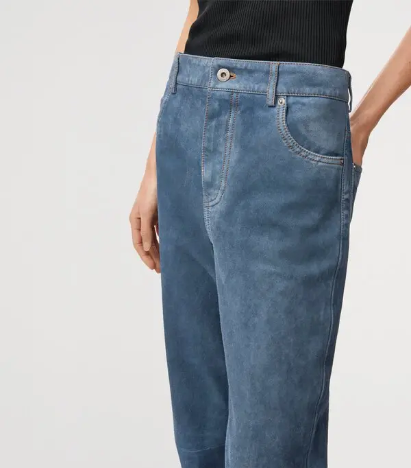 Loewe Suede Straight Leg Jeans