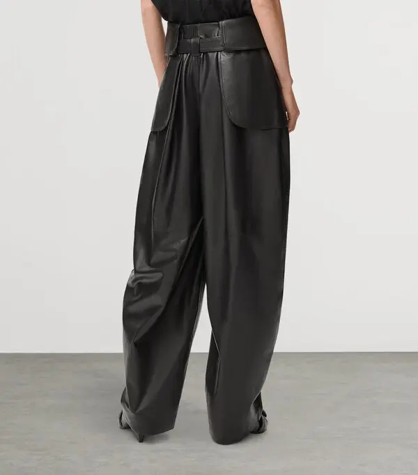 Loewe Leather Cargo Trousers - Black