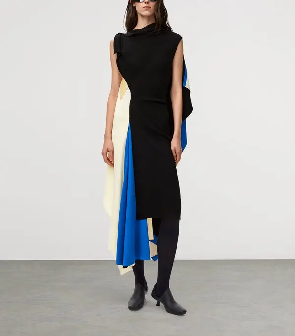 Loewe Asymmetric Midi Dress - Black