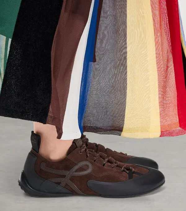 Loewe Split Leather Grip Sneakers - Brown