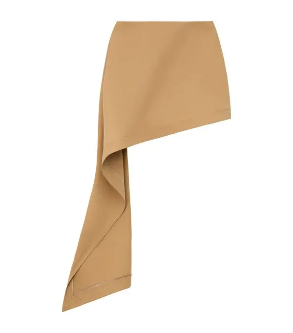 Loewe Cotton-blend Draped Mini Skirt - Beige