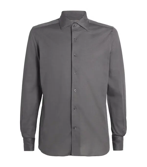 Corneliani Cotton Long-sleeve Shirt - Grey