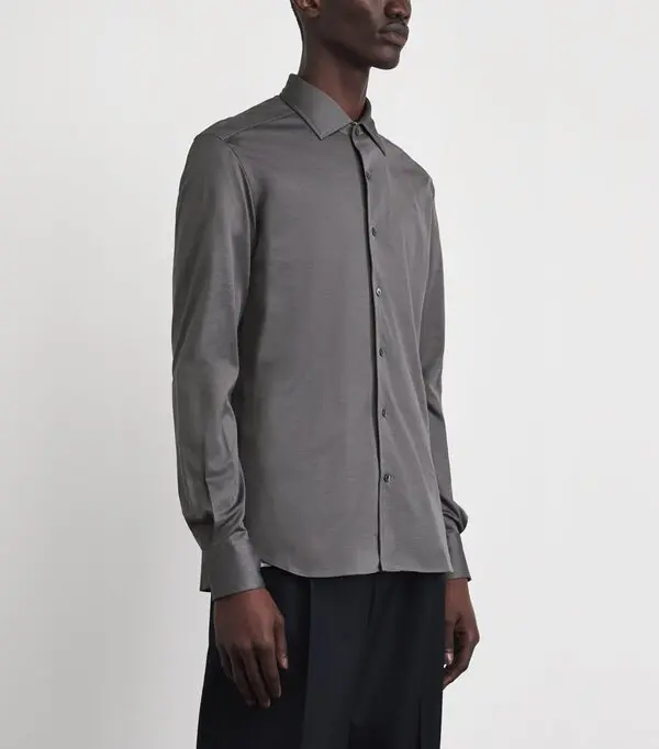 Corneliani Cotton Long-sleeve Shirt - Grey