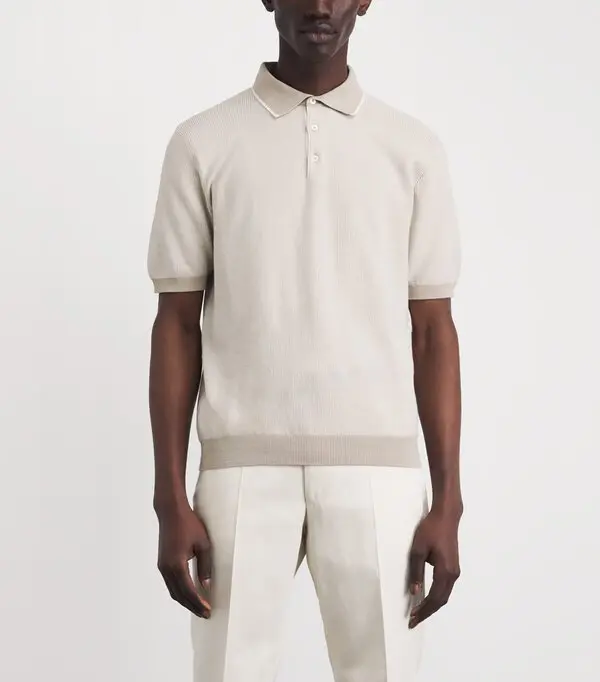 Corneliani Cotton Two-tone Polo Shirt