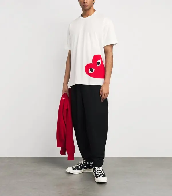 Play Comme Des Garcon Cotton Oversized Bottom Heart T-shirt