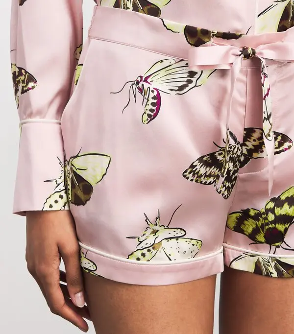 Olivia Von Halle Silk Moth Alba Elda Pyjama Set - Pink