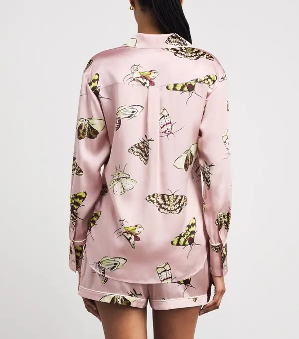 Olivia Von Halle Silk Moth Alba Elda Pyjama Set - Pink