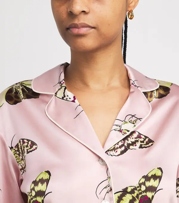 Olivia Von Halle Silk Moth Alba Elda Pyjama Set - Pink
