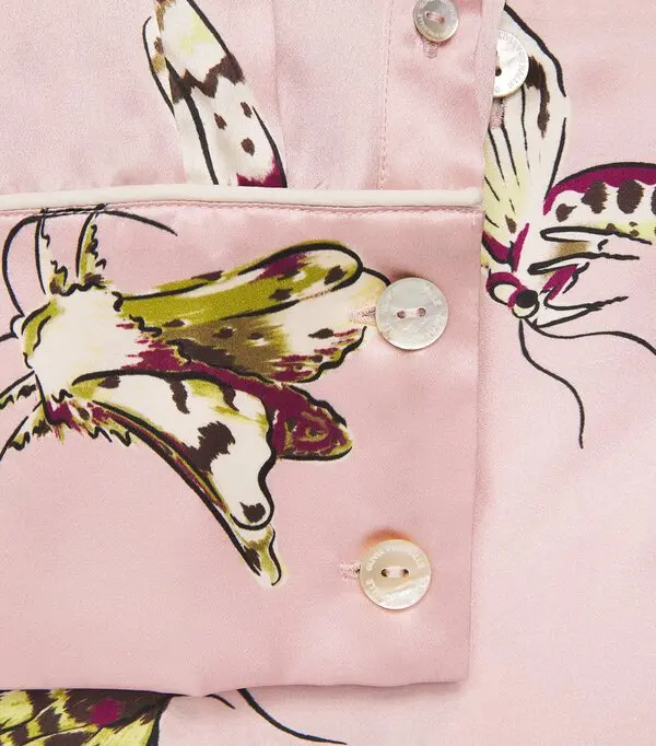 Olivia Von Halle Silk Moth Alba Elda Pyjama Set - Pink