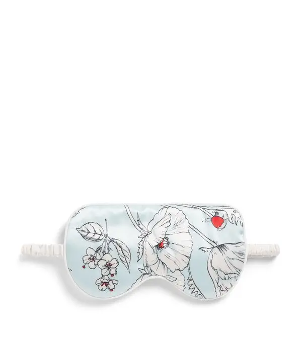 Olivia Von Halle Silk Floral Audrey Eye Mask - Blue
