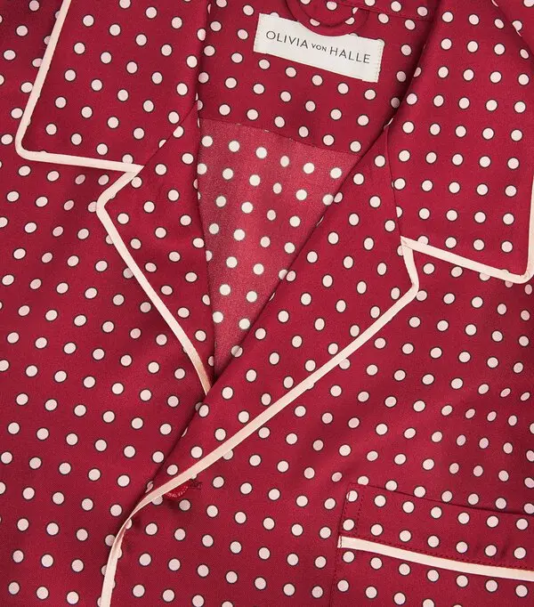 Olivia Von Halle Silk Yves Pyjama Set - Red