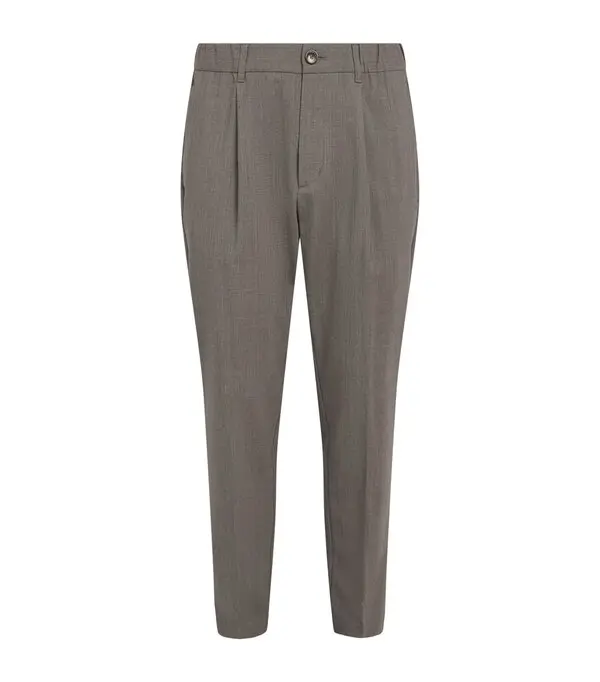 Herno Stretch-virgin Wool Pleated Trousers - Brown