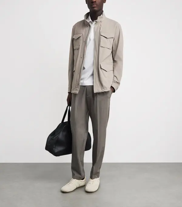 Herno Stretch-virgin Wool Pleated Trousers - Brown