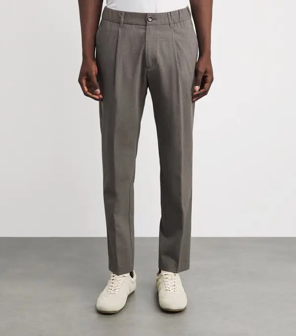 Herno Stretch-virgin Wool Pleated Trousers - Brown