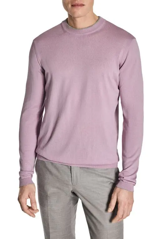 JACK VICTOR Dan Cotton Crewneck Sweater - Lilac