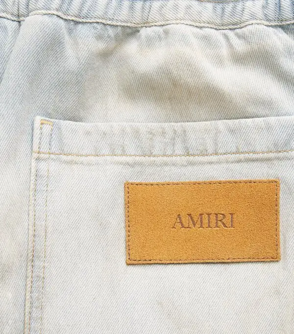 Amiri Denim Drawstring Wide-leg Trousers - Blue