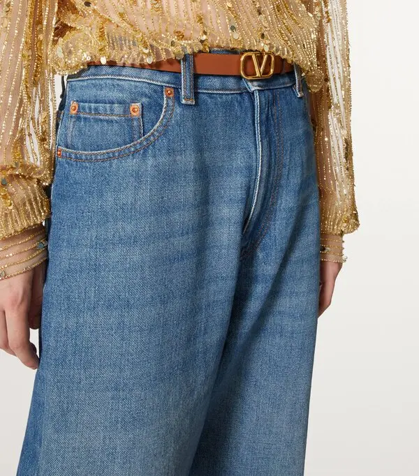 Valentino Garavani Vlogo Signature Reversible Belt - Brown