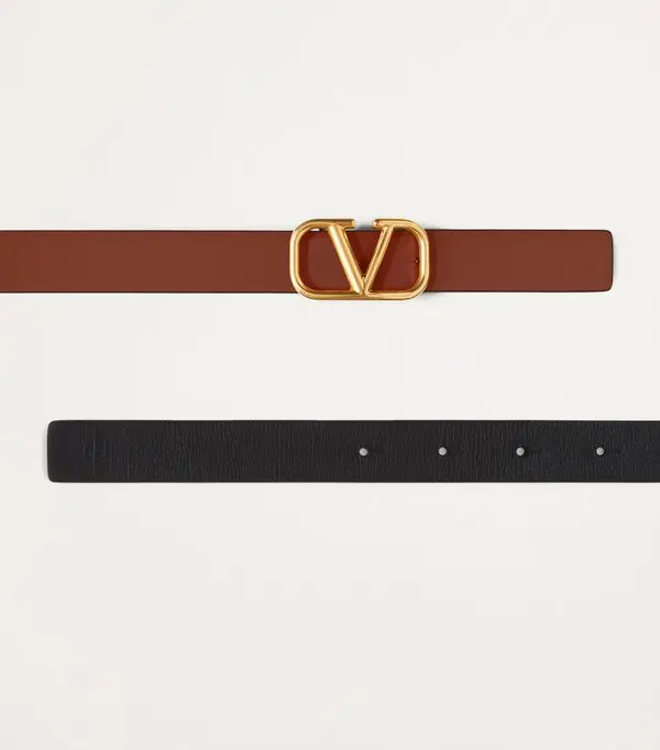 Valentino Garavani Vlogo Signature Reversible Belt - Brown