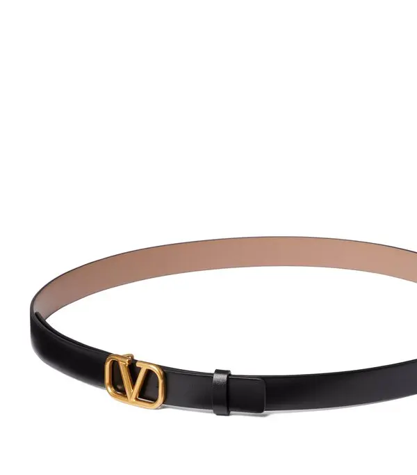 Valentino Garavani Reversible Slim Vlogo Signature Belt - Nude