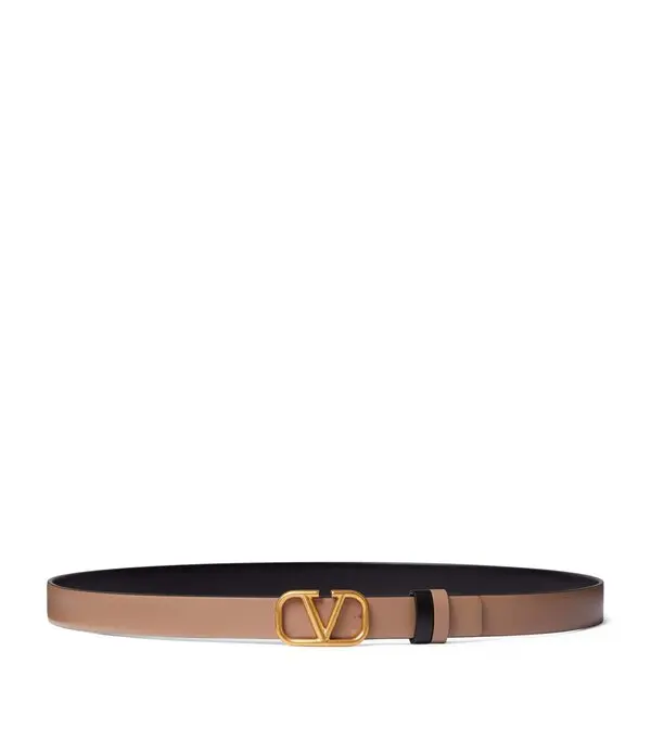Valentino Garavani Reversible Slim Vlogo Signature Belt - Nude