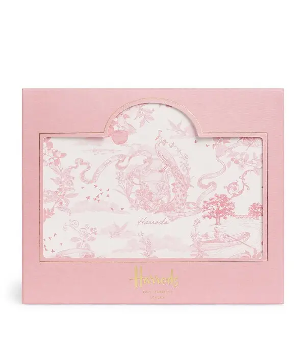 Harrods Set Of 8 Toile Notelets And Envelopes - Pink