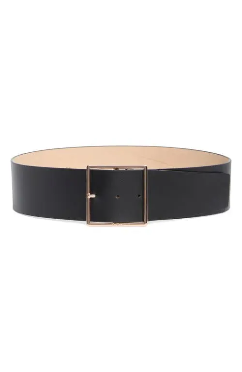Max Mara Square Buckle Leather Belt - Black