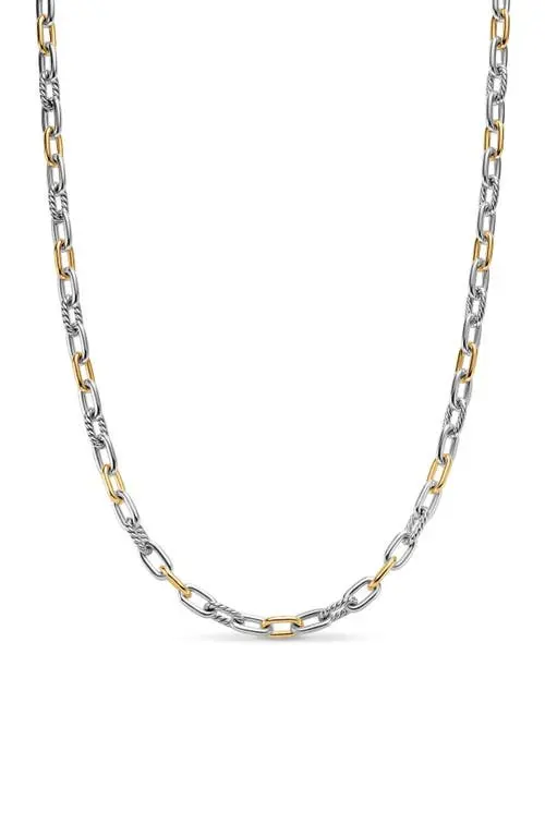 David Yurman Dy Madison Sterling And 18k Yellow Gold Chain Necklace - Silver